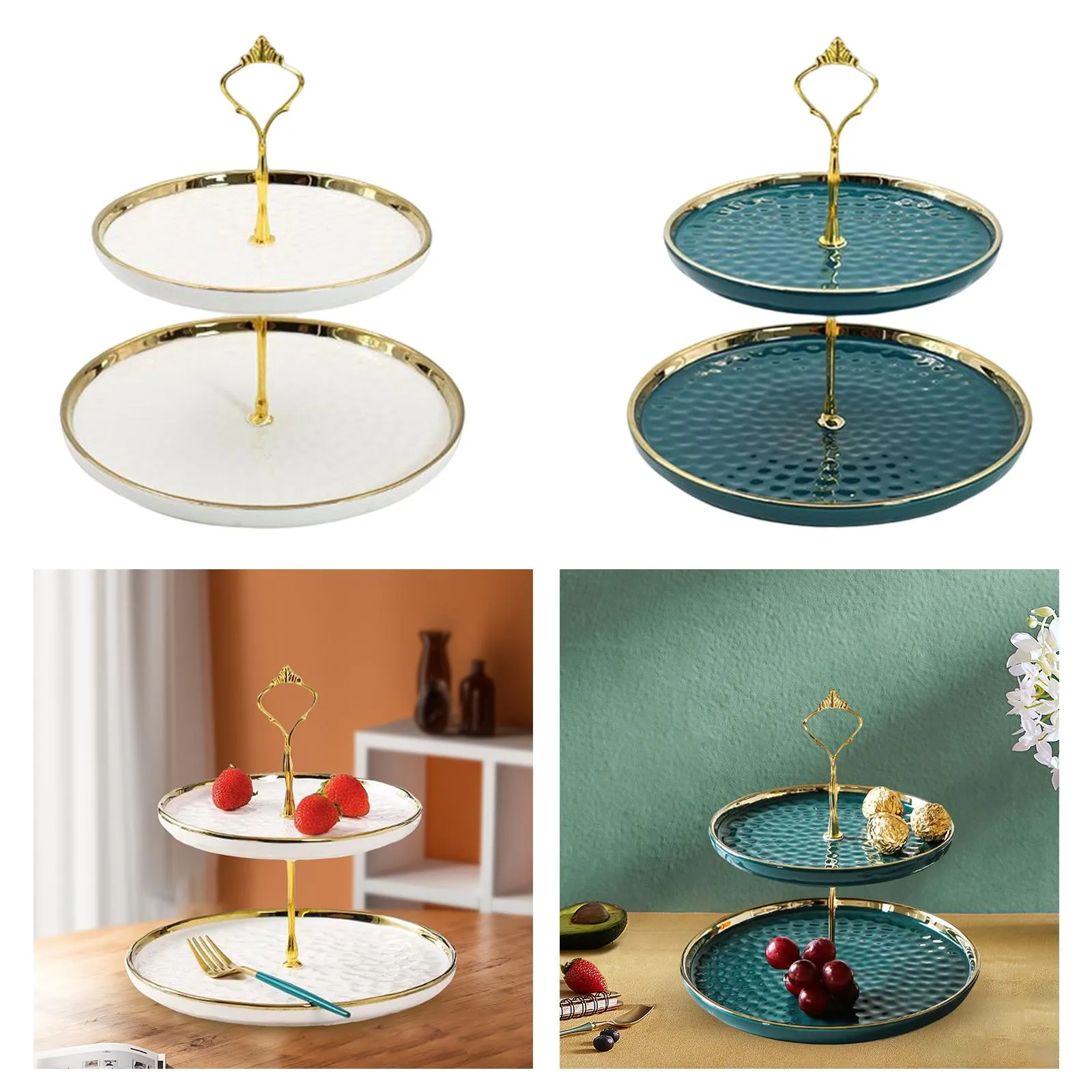Elegant 2 Layer Cupcake Stand And Dessert Cake Stands And Platters ...
