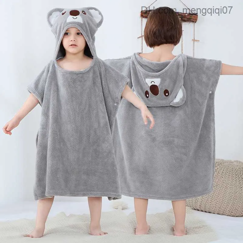 Cute Koala Kids Hooded Bathrobe - Soft Polar Fleece Baby Towel Robe ...