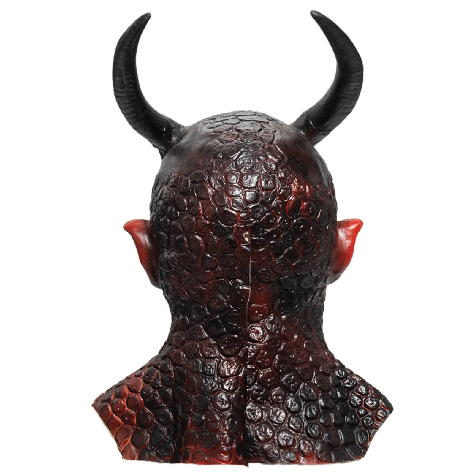 Party Masks Horror Devil Latex Masks Belial Cosplay Horned Demon Helmet ...