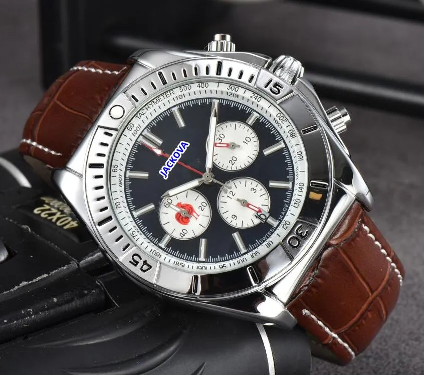 Mens Full Functional Stopwatch Silver Watch With Quartz Movement, Solid ...