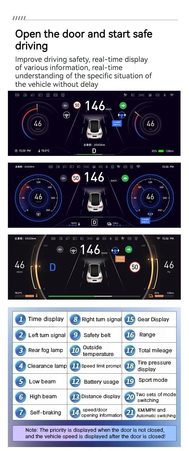HUD Speedometer Windshield Speedometer Projector: 6.86 Inch Mini Car ...