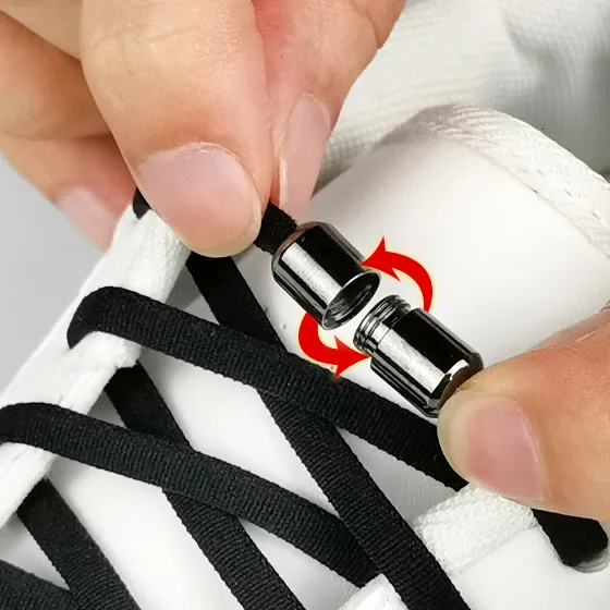 No Tie Shoelaces: Quick Lock Metal Shoelace Clips - Elastic Lock for ...