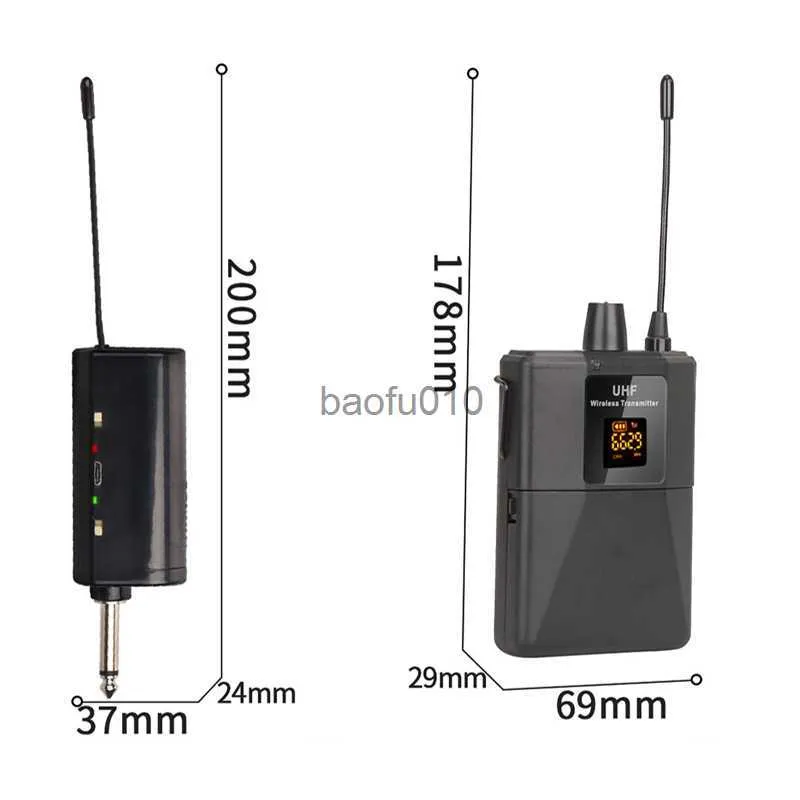 Head Mounted Led Portable Wireless UHF Mic Headmounted Microphone With ...