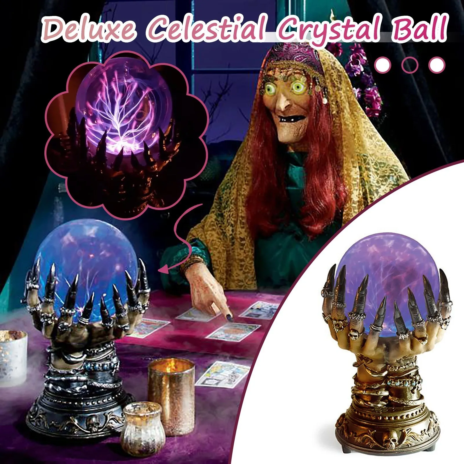 DHgate.com:Creative Halloween Glowing Crystal Ball, Deluxe Magic Skull ...