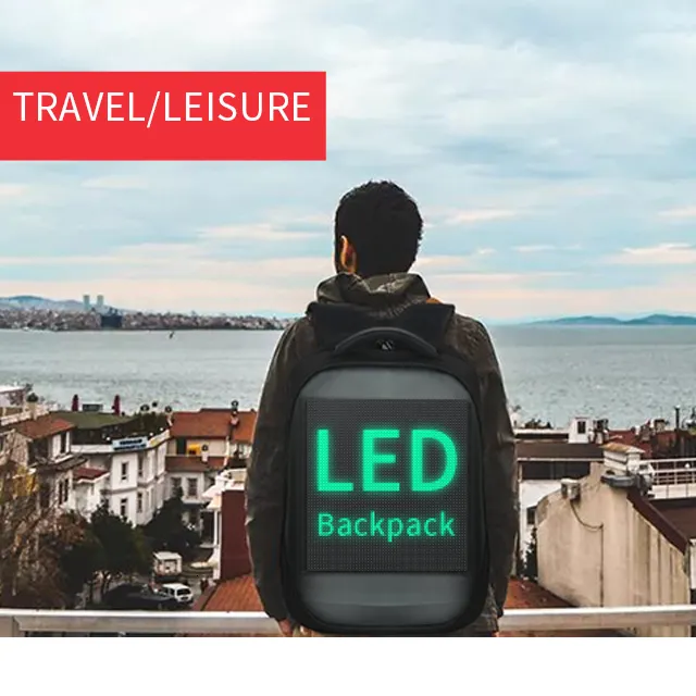 Est LED Backpack 30 Waterproof Smart School Bag With WiFi Dynamic ...