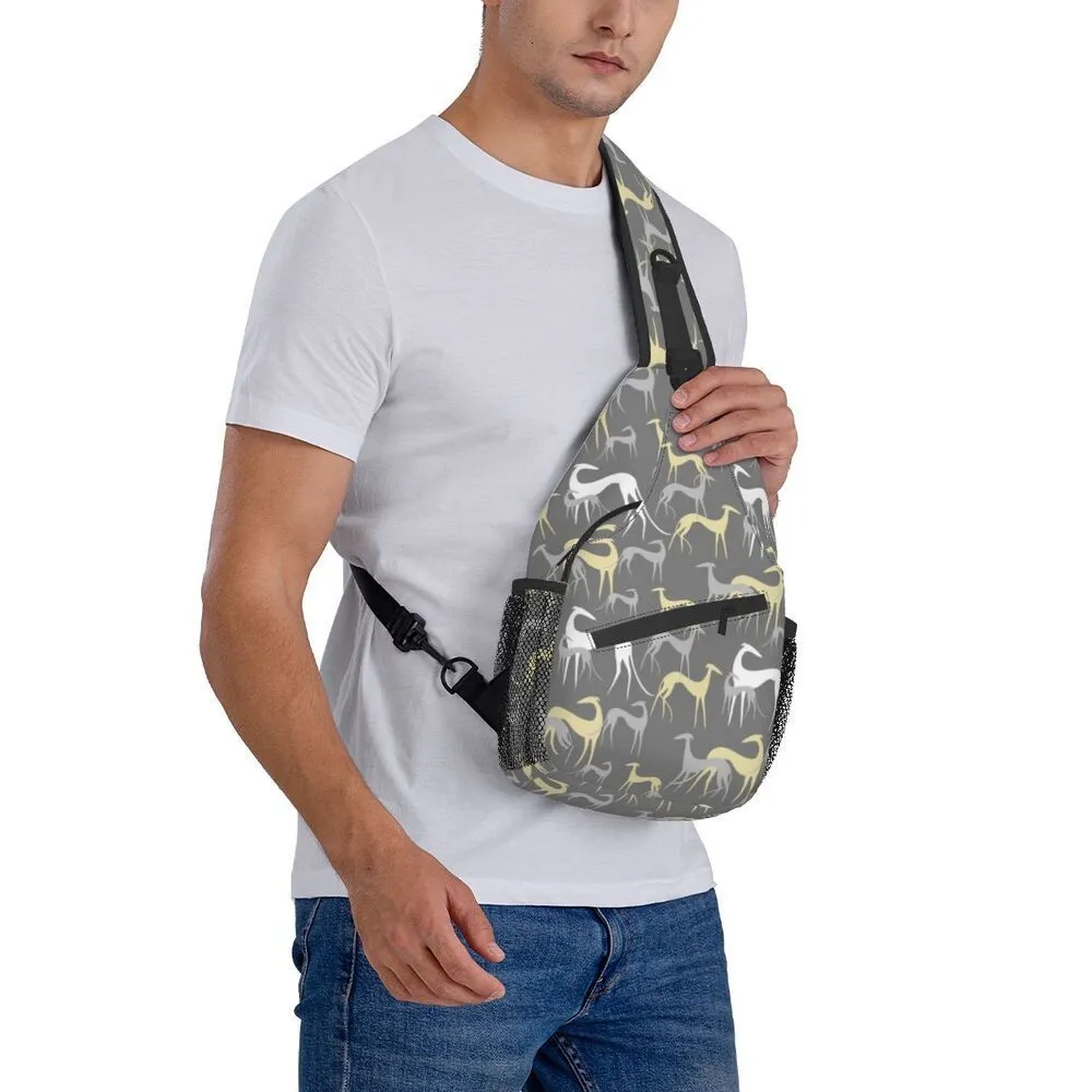 School Bags Grey Sighthounds Crossbody Sling Backpack Men Custom ...