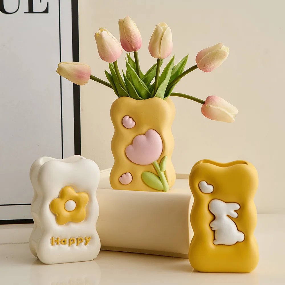 DHgate.com:Modern Ceramic Vase, Aesthetic Home Decor, Pastoral Style ...
