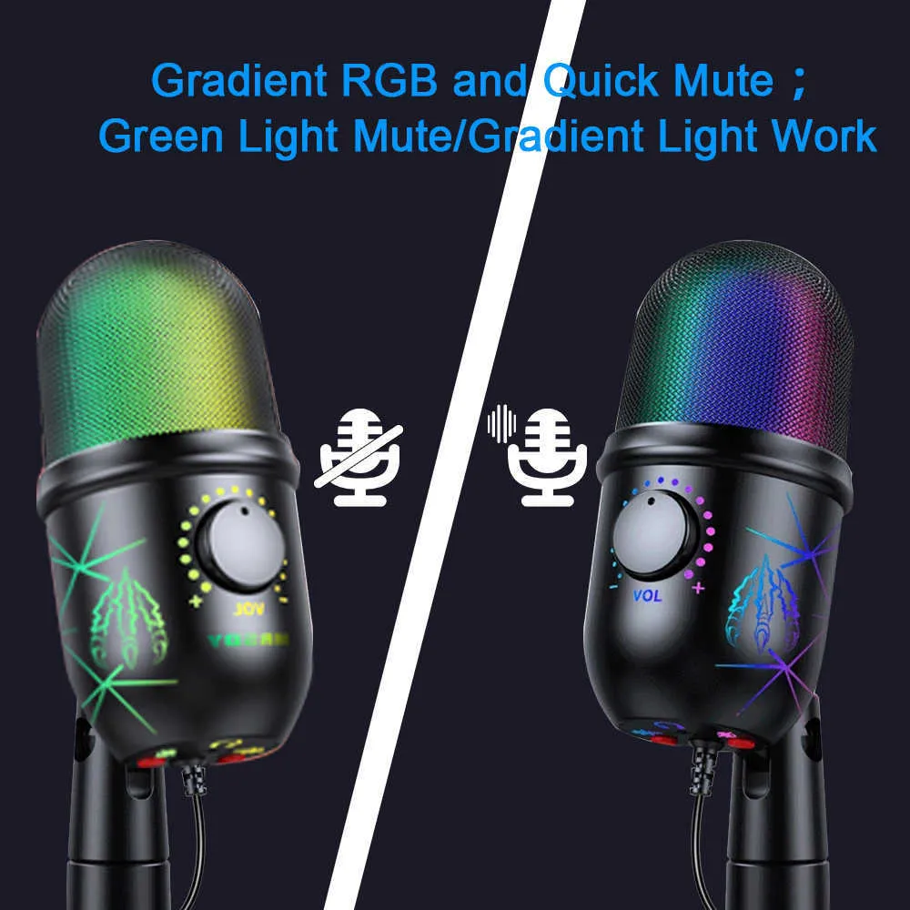 Microphones YELANGU RGB Computer Condenser Desktop Microphone USB ...