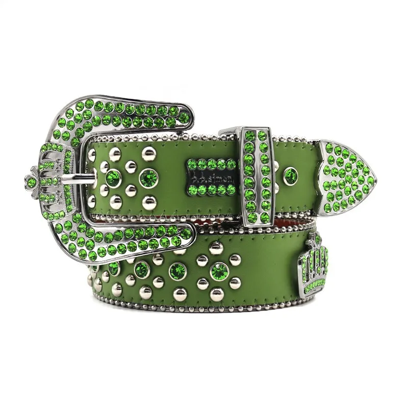 Bb Simon Mens Designer Belt With Bling Studded Crystal, Fashionable ...