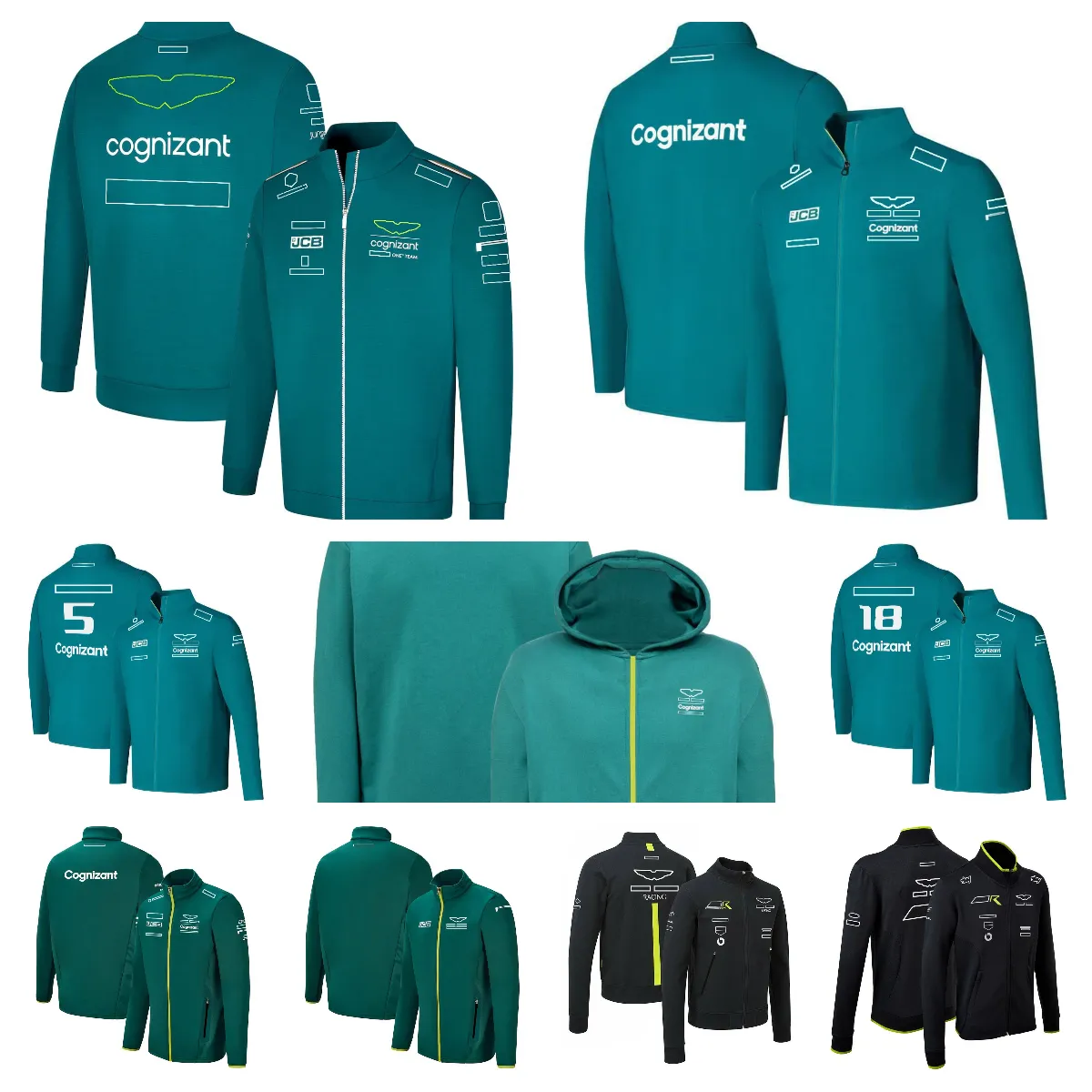 Men's F1 Formula One Racing Suit Hooded Sweatshirts With Zipper Sweater ...