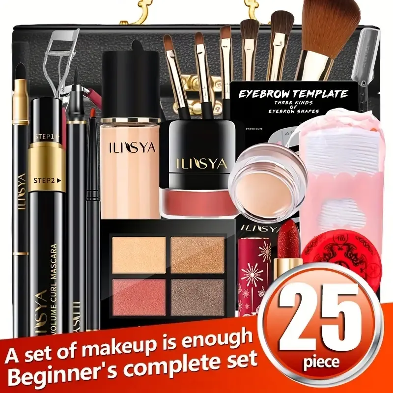 Beginner's 25 In 1 Benefit Makeup Set With Cosmetic Case Perfect Gift ...