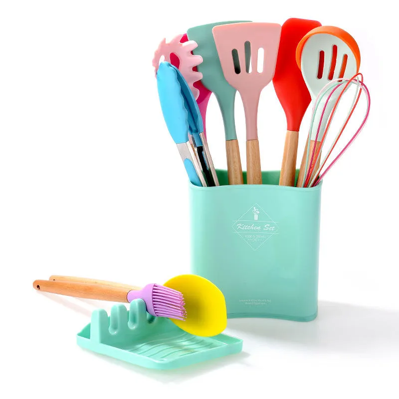 DHgate.com:Colorful 12-Piece Silicone Kitchen Utensil Set for Cooking ...