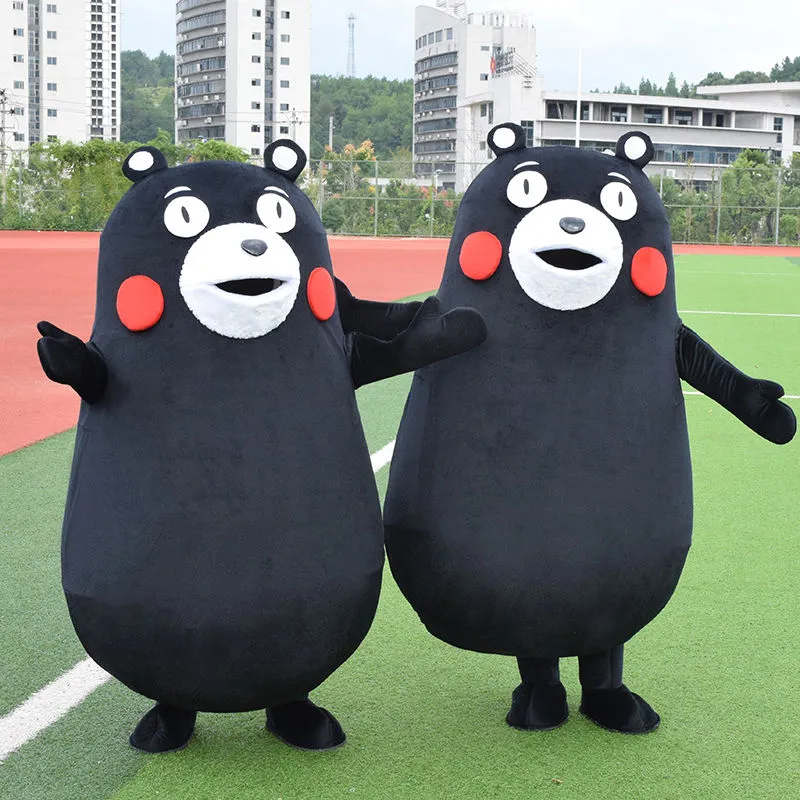 Kumamon Bear Mascot Costume Black Cartoon Character Suit For ...