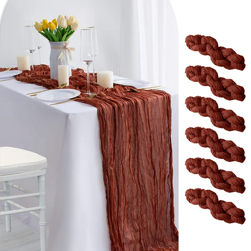 DHgate.com:Cheese Cloth Table Runner Set of 6, Gauze Crepe Rustic ...