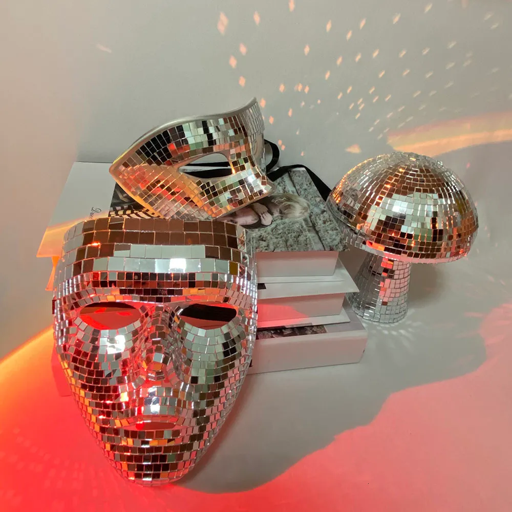 Party Face Masks Disco Ball Glitter Mirror Mask For Halloween Cosplay ...