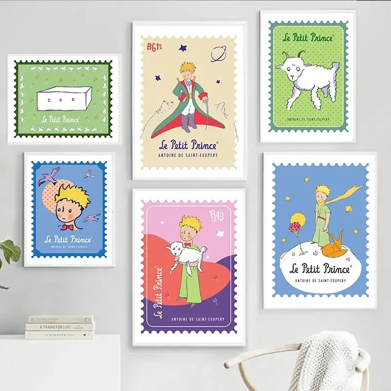The Little Prince And Rose Fox Sheep Friendship Canvas Painting Cartoon ...