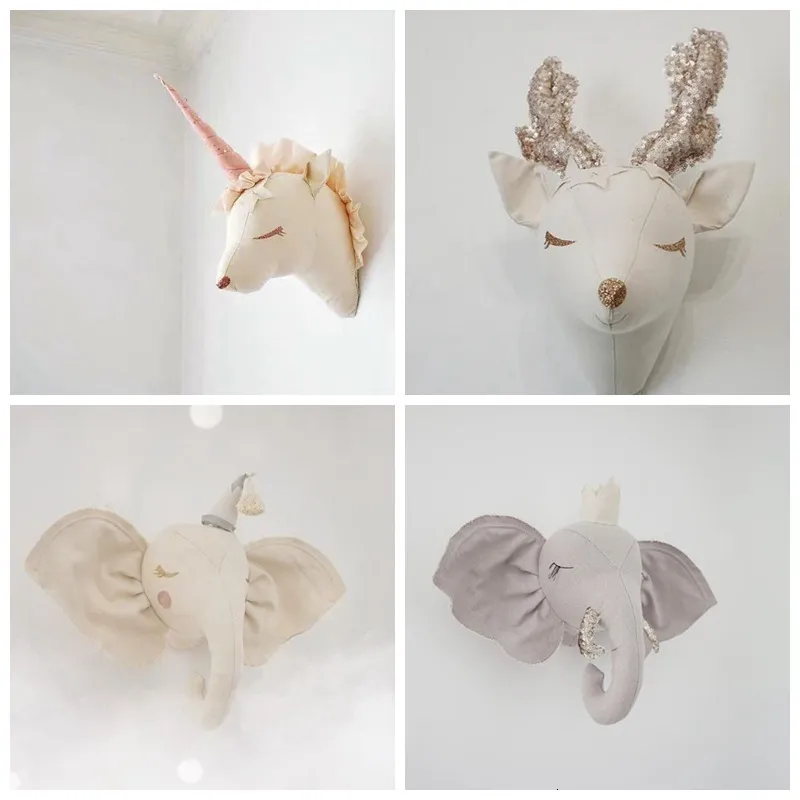 DHgate.com:Plush Wall Mount Animal Head Stuffed Toys for Kids, Cute ...