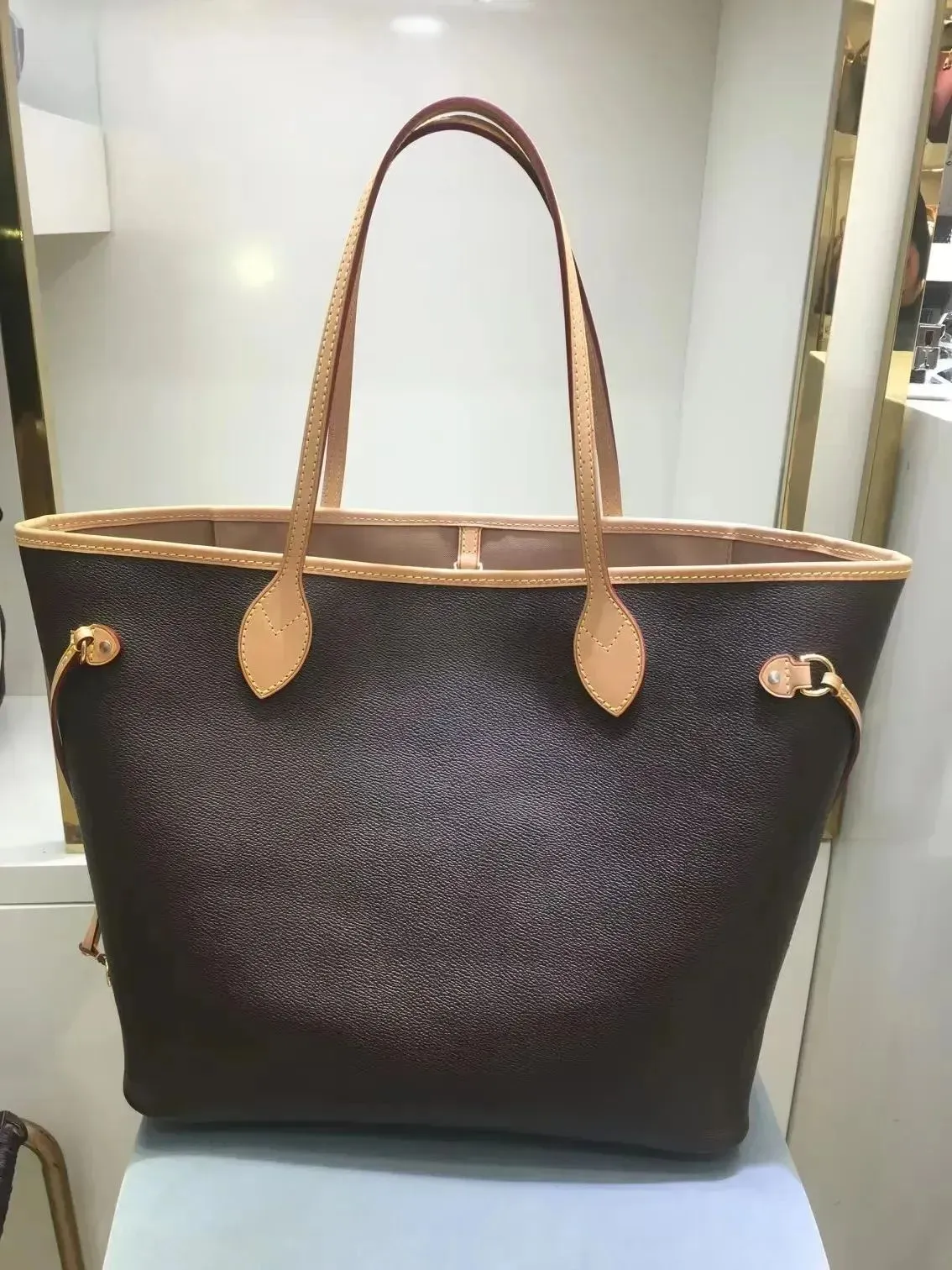 Designer Women Monograms Canvas V Handbag Neverfalls Shopping Bag ...