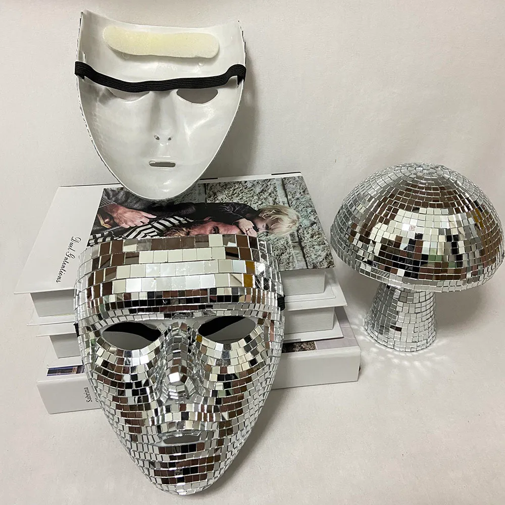 Party Face Masks Disco Ball Glitter Mirror Mask For Halloween Cosplay ...