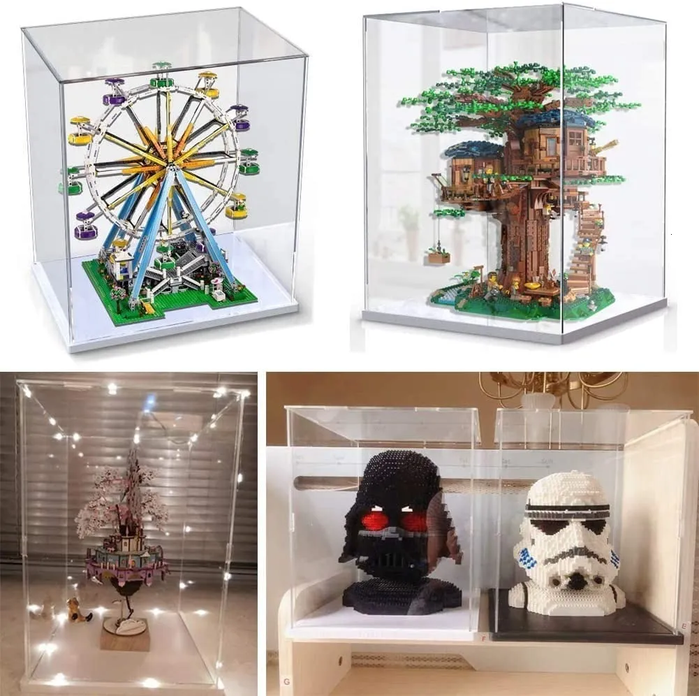 Acrylic Display Case For Figures, Clear Dustproof Protection Showcase ...