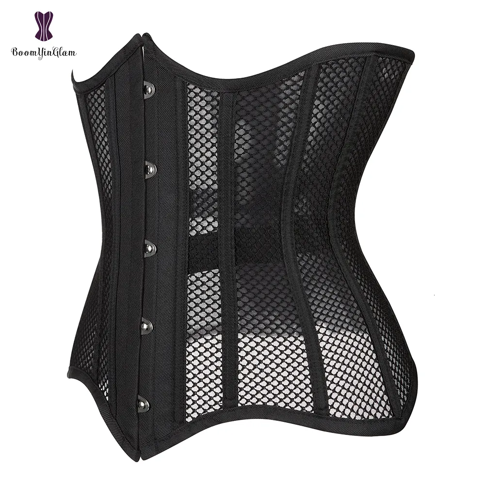 DHgate.com:Waist Tummy Shaper Women Black Mesh Underbust Corset Steel ...