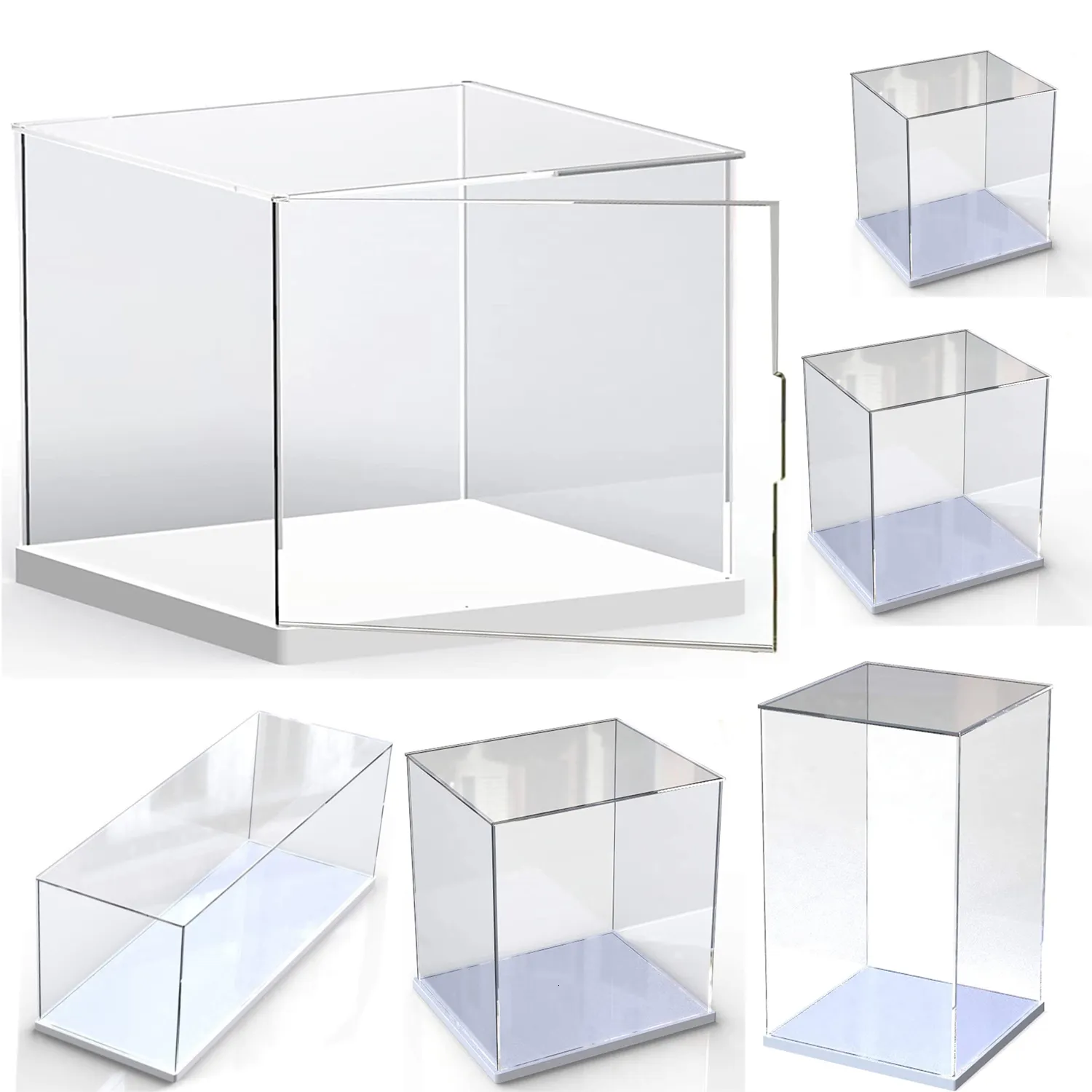 Acrylic Display Case For Figures, Clear Dustproof Protection Showcase ...