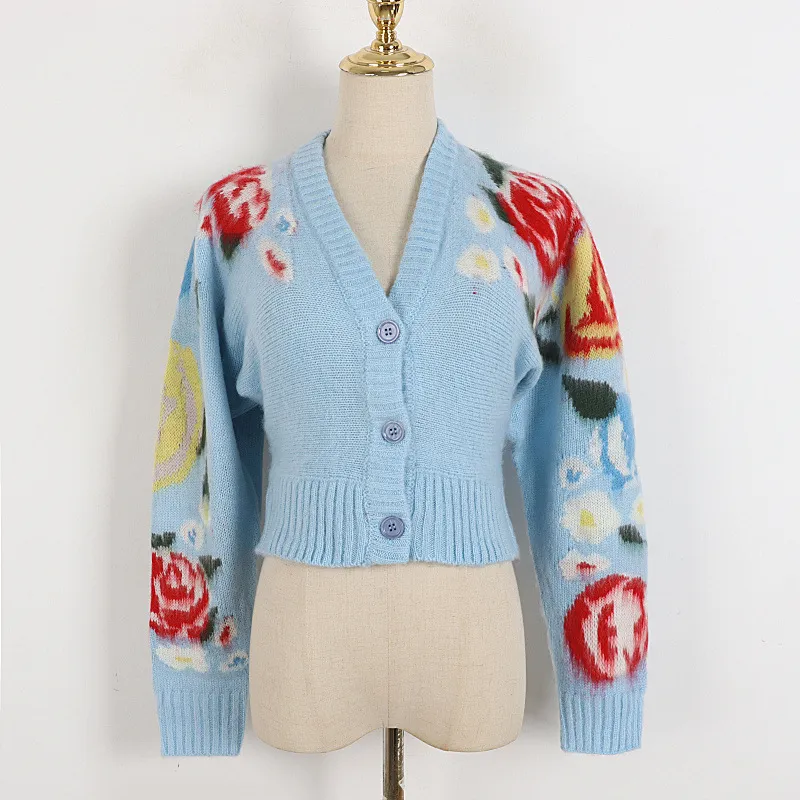 Women's Knitted Cardigan: Bright Color Autumn Winter Long Sleeve Knit ...