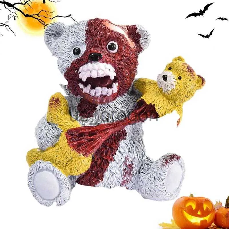 Spooky Resin Bloody Teddy Bear, Halloween Horror Doll For Indoor ...