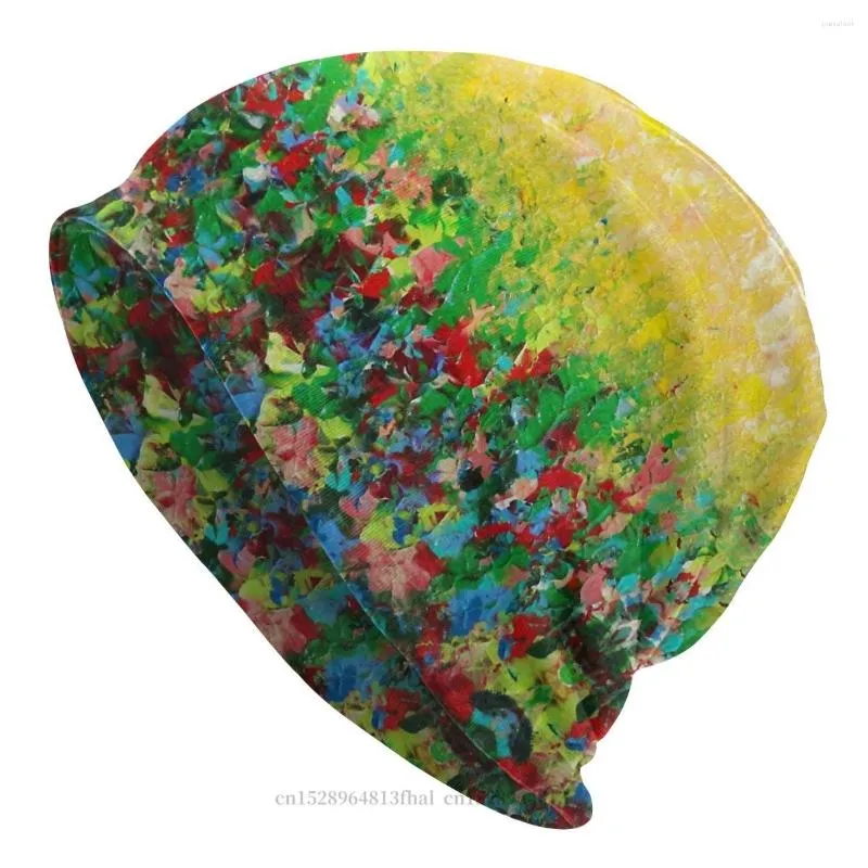 Nature's Canvas: Wildflower Field Sporty Beanies, Acrylic Abstract ...