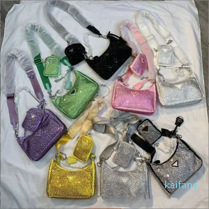 Rhinestone Handbags Luxury Designer Crossbody Bag, Diamond Bling Tote ...