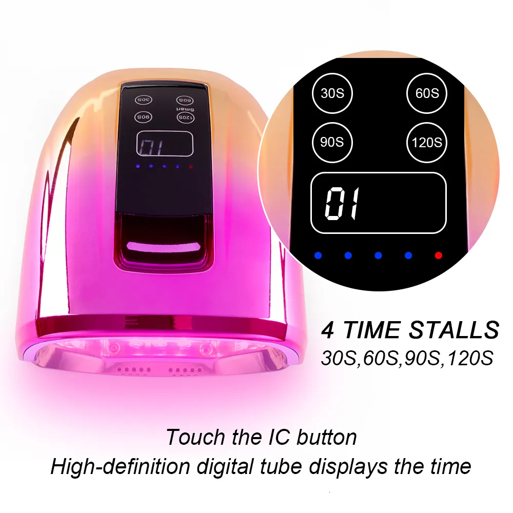 Nail Dryer 9W Cordless Rechargeable LED Lamp with 45 Beads for Acrylic ...