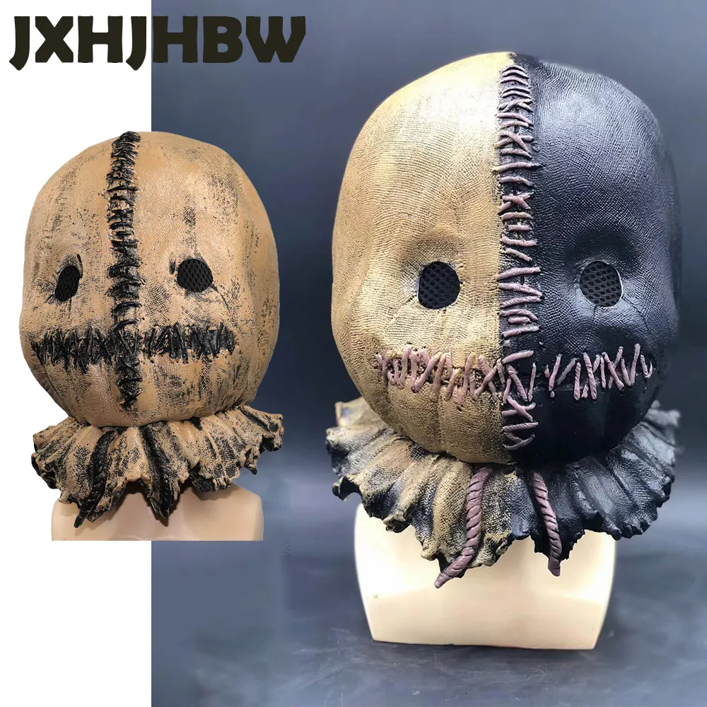 Horror Killer Scarecrow Mask Cosplay Scary Sack Latex Mask Helmet ...