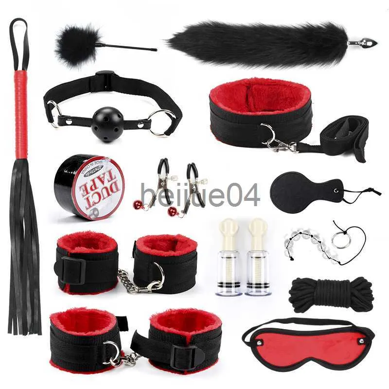 DHgate.com:Bondage SM Restraint Handcuffs Kit for Couples - 14pcs Set ...