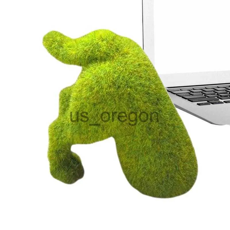 Lawn Ornaments Animals Green Fuzzy Flocked Moss Puppy Figurine, Animal ...