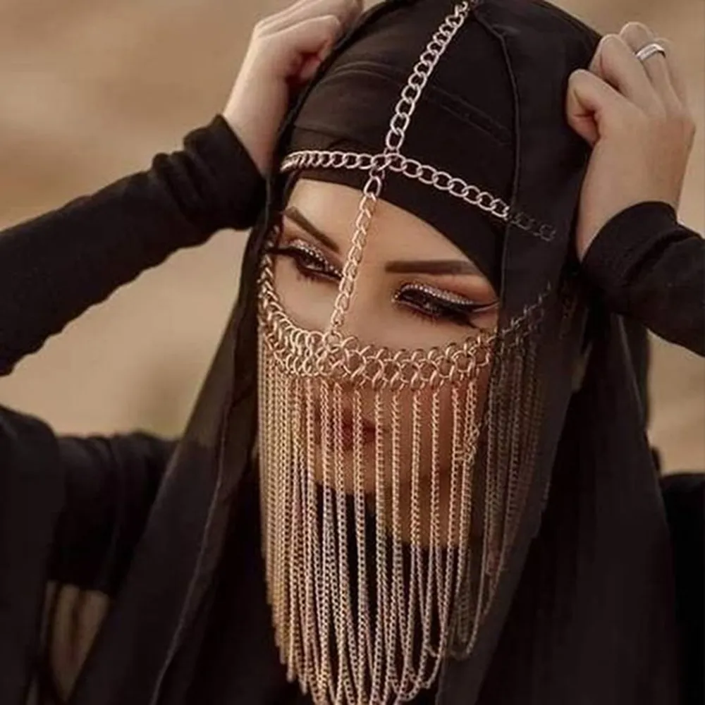 Bohemian Tassel Veil Mask With Metal Chain ... From Cong08, $6.29 ...