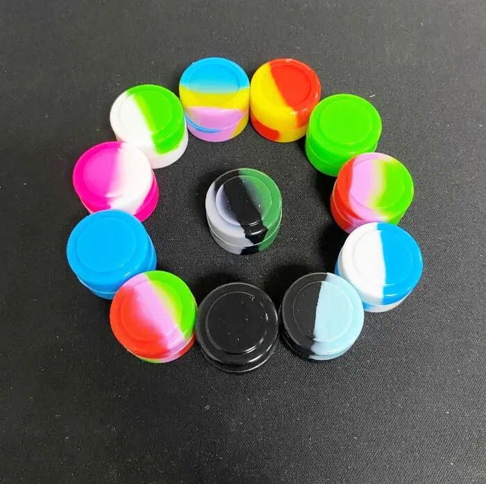 Silicone Container Food Grade Rubber 2ml Non-Stick Round Mini Jars Dab ...