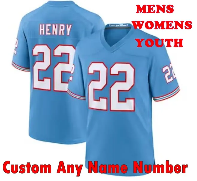 22 Derrick Henry 2023 Titan Houston Oilers Throwback Jersey DeAndre ...