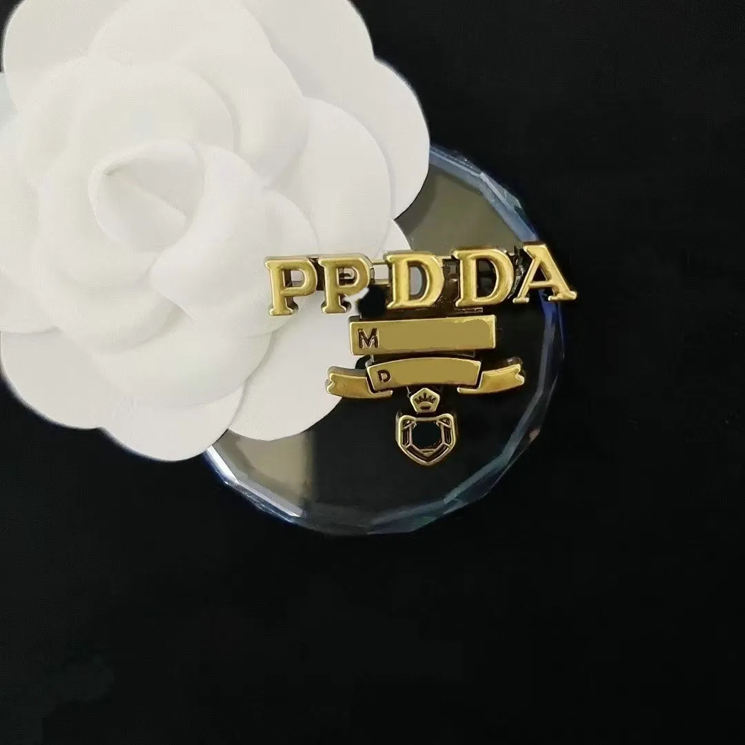 Designer Brooch: Vintage Letter Triangle Pin with Crystal Pearl Accents ...