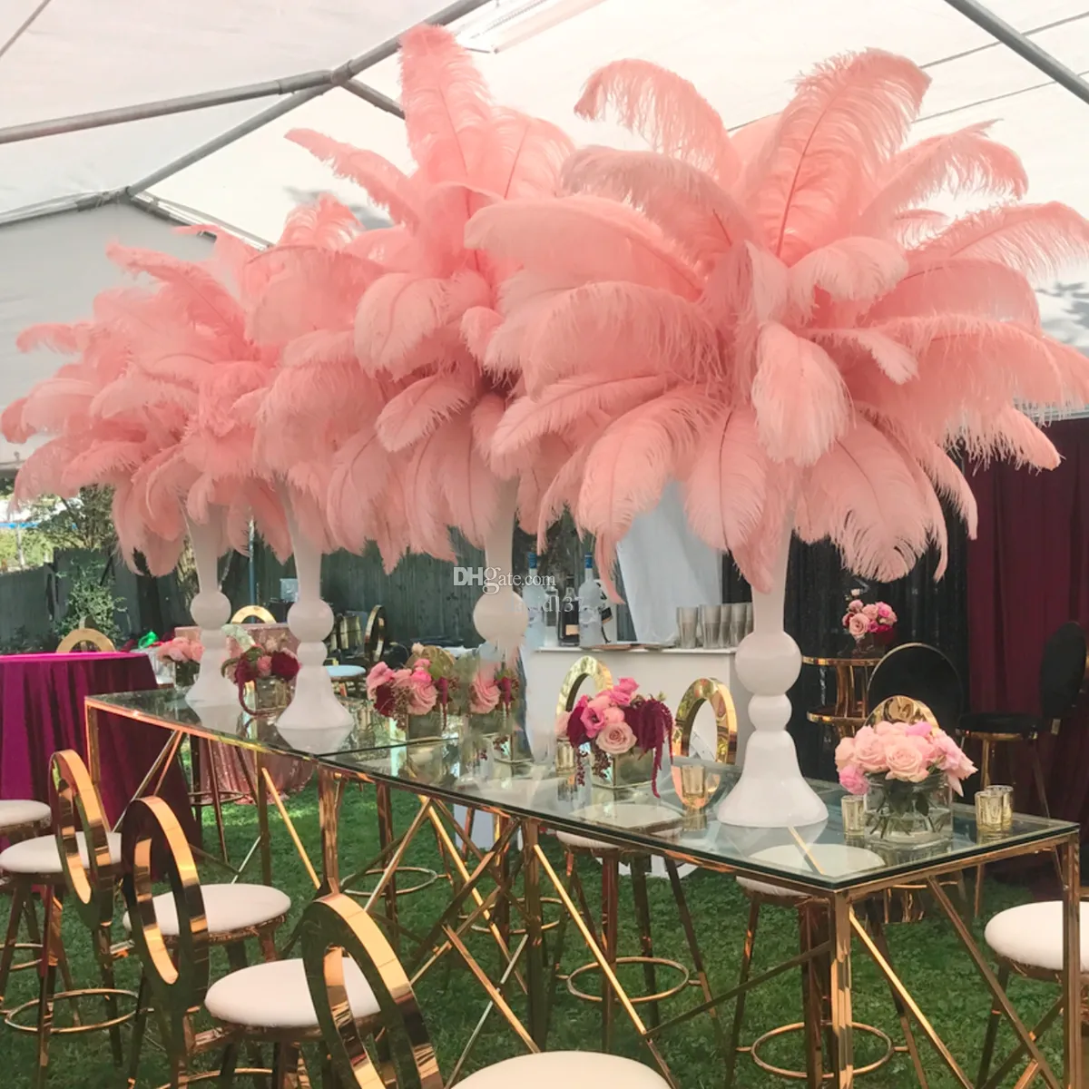 Tall Feather Centerpieces