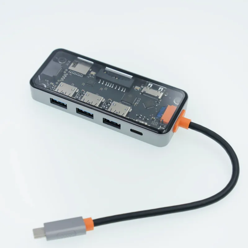 Premium Transparent Type C Expansion Hub 4K HDMI Ethernet USB 3.0 Dock ...