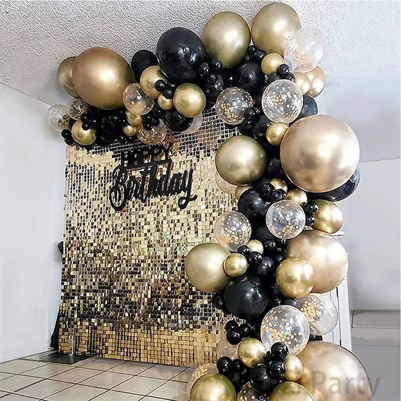 DHgate.com:Other Event Party Supplies Black Gold Balloon Garland Arch ...