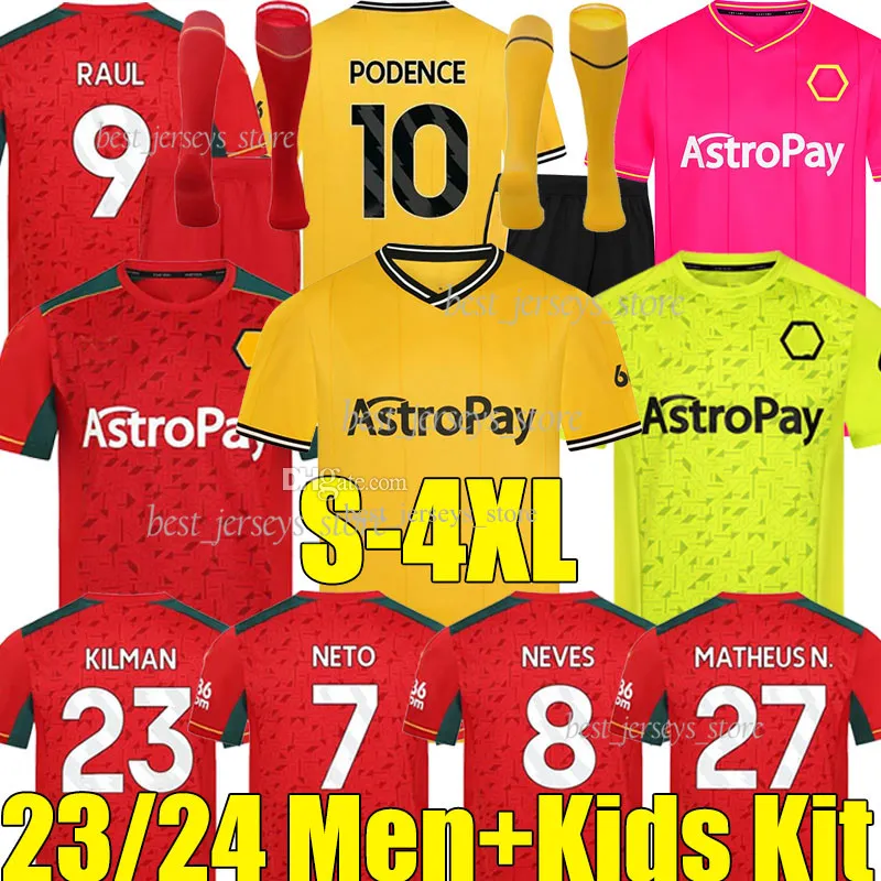 XXXL 4XL 23/24 Wolverhampton WOLVES Soccer Jerseys 2023 2024 NUNES ...