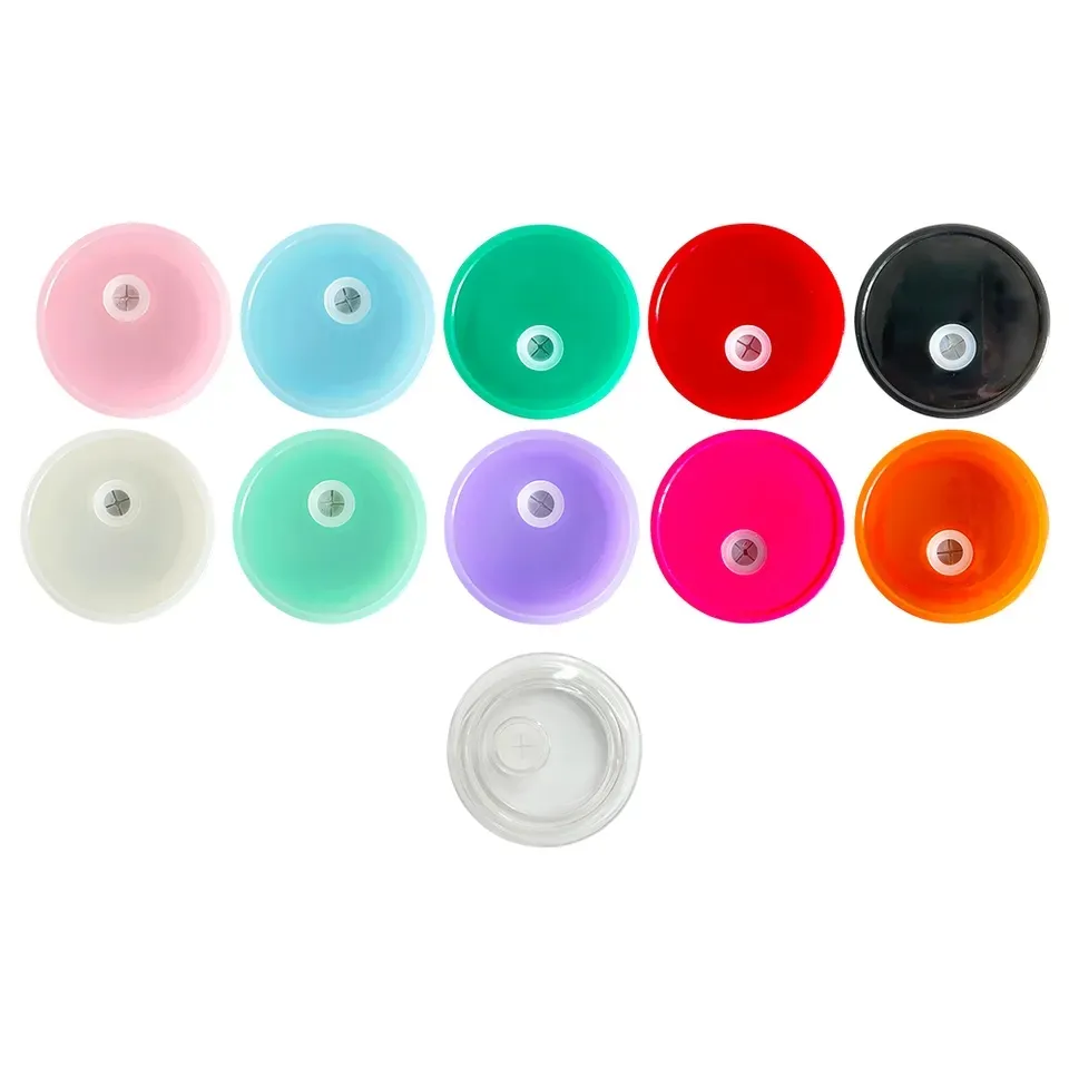 Colorful Reusable Mug Covers: Replacement Lids for 16oz Glass Mugs ...