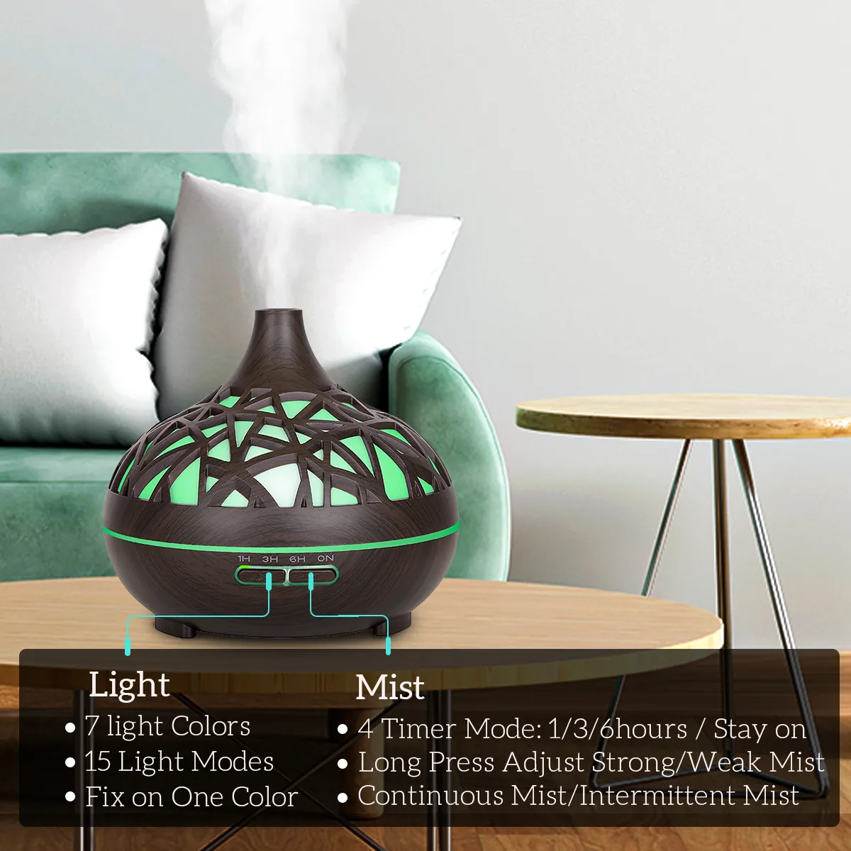 Aromatherapy Essential Oil Diffuser - Ultrasonic Cool Mist Humidifier ...