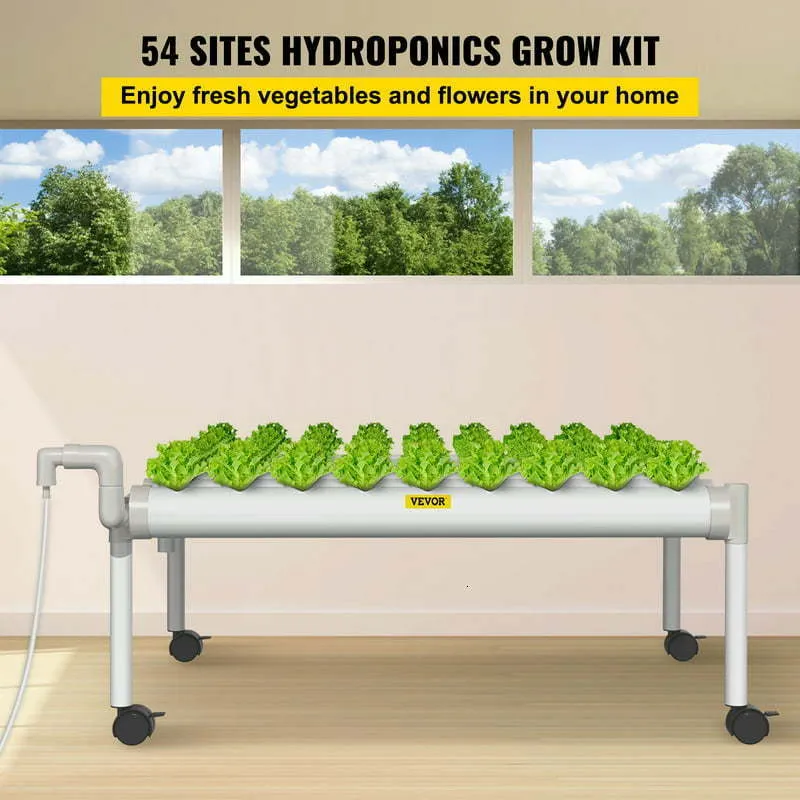 Deluxe Hydroponic Grow Kit - 54 Plant Sites, Food Grade PVC, Timer ...