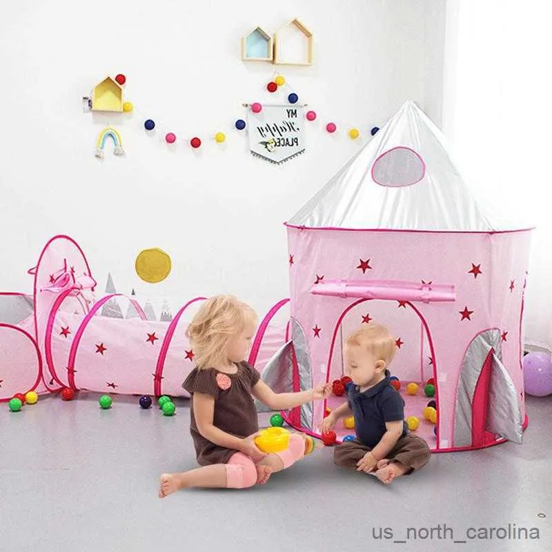 Kids Spaceship Play Tent - Rocket Ship Tent for Indoor Games, Children ...