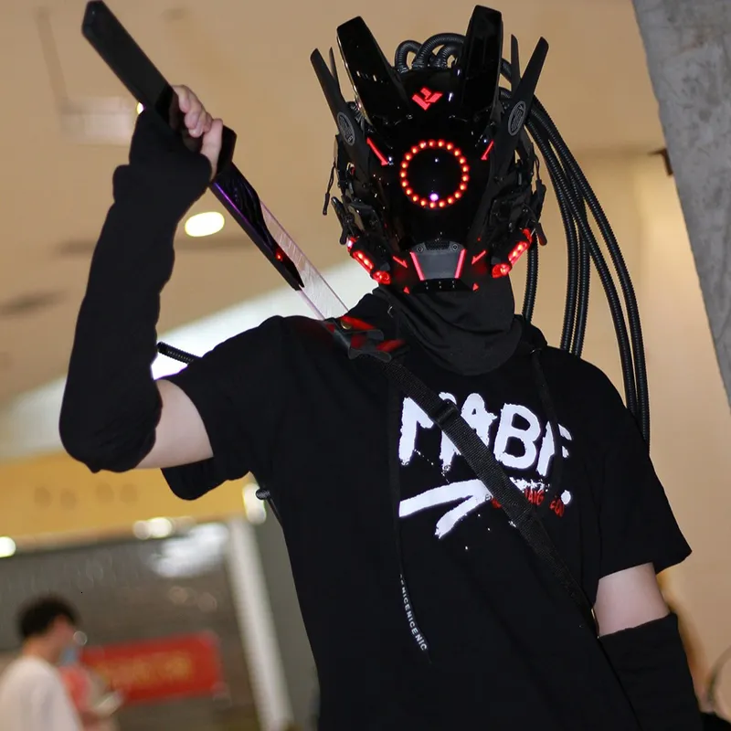 Party Masks Cyberpunk Masks Handmade DIY Mechanical Scifi Gear For DJ ...