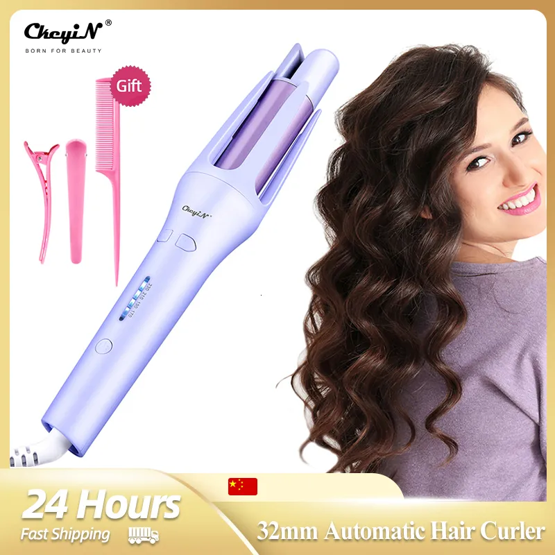 CkeyiN 32mm Auto Hair Curler | Tourmaline Ceramic Curling Iron | Fast Heating Styler | For Women ...