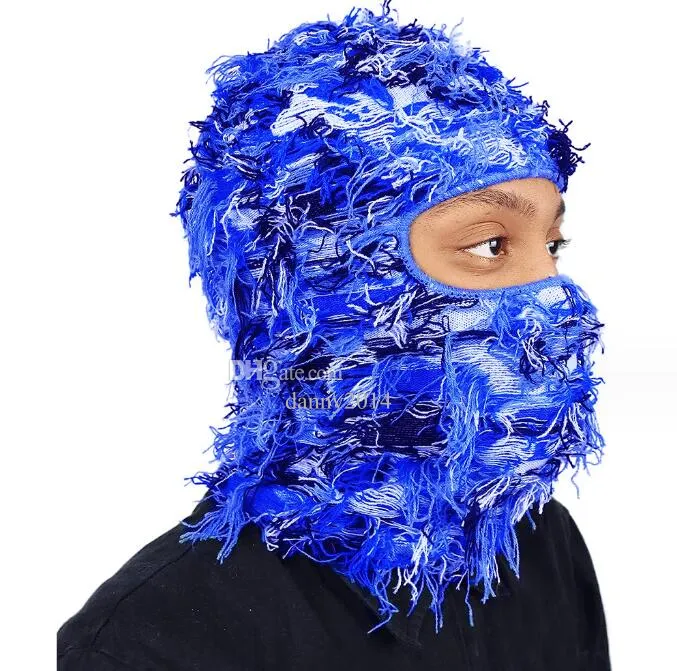 Distressed Knit Ski Mask Balaclava - Cycling Cap, Full Face Mask ...
