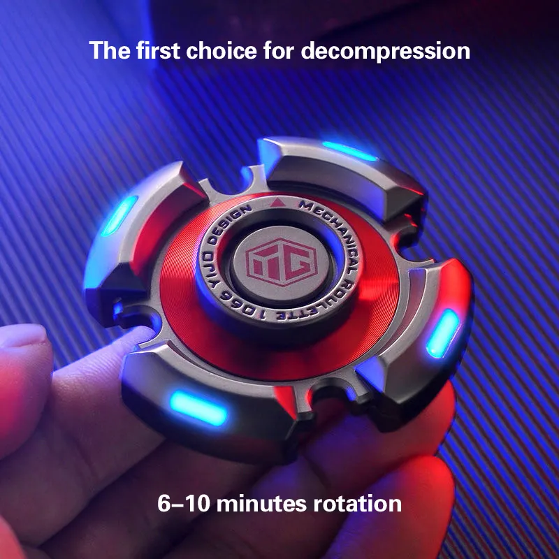 Glow-in-the-Dark Fidget Spinner - Premium Metal Hand Spinner, Silent ...